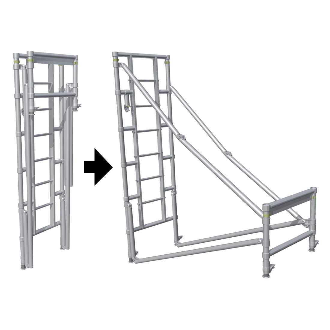 6′-6″ span 400 narrow stairwell scaffold kit – Metaltech