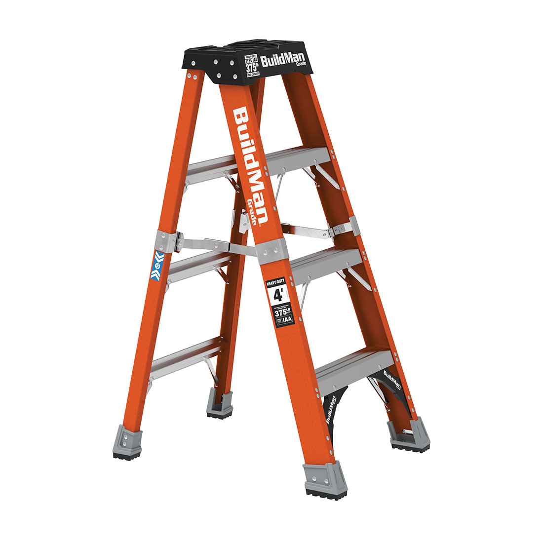 Werner 4 Ft Fiberglass Twin Step Ladder With 375 Lb Load Capacity
